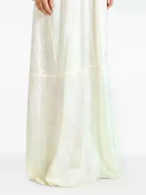 YANGKEHAN Pleated Silk Maxi Dress