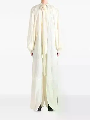 YANGKEHAN Pleated Silk Maxi Dress