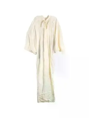 YANGKEHAN Pleated Silk Maxi Dress - Neutrals