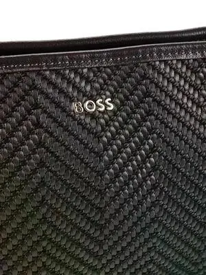 BOSS Sandy Chevron-weave Leather Shoulder Bag - Brown