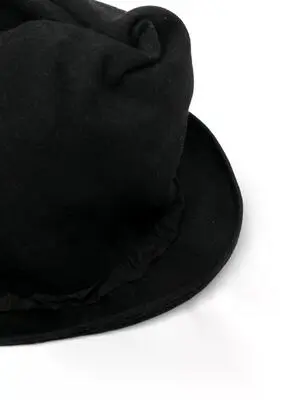 Yohji Yamamoto Ruffled-trim Fedora Hat