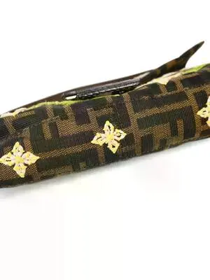 Fendi Zucca Floral-embroidered Shoulder Bag