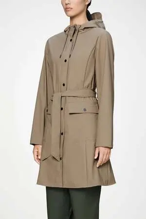 Rains Curve Long Jacket - Navy