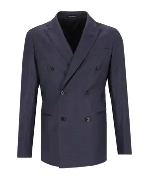 Emporio Armani Double-breasted Peak-lapel Suit - Blue