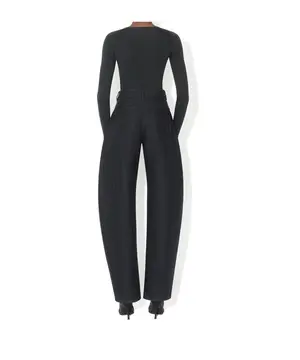 Alaïa Round Wool Denim Pants