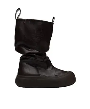 YUMEYUME Ruched Mid-calf Chelsea Boots - Cracked Coffee