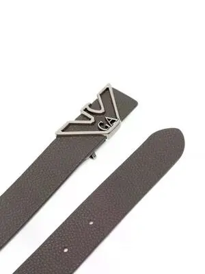 Emporio Armani Logo-plaque Pebbled-effect Belt