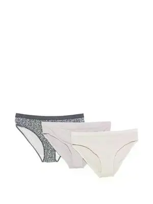 Marc O'polo Floral-print Logo-waistband Briefs - Grey