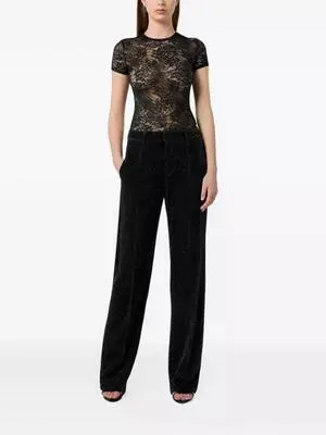 Philipp Plein Straight Fit Trousers Glitter - Black