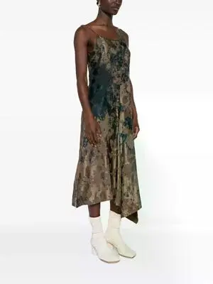 UMA WANG Asymmetric Jacquard-knit Midi Dress