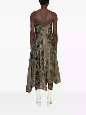 UMA WANG Asymmetric Jacquard-knit Midi Dress