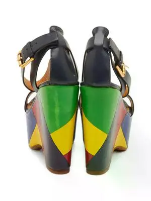 Ralph Lauren Arianna Colorblock Wedge Sandals