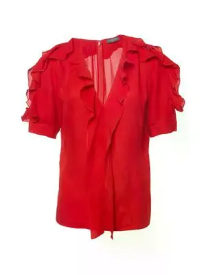 Alexander McQueen Ruffled Crepe Blouse