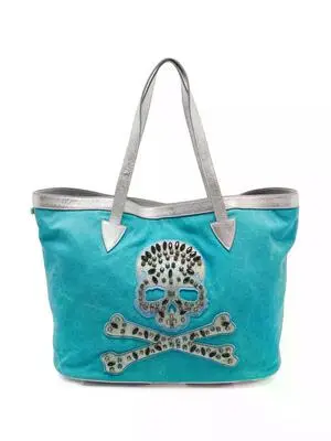 Philipp Plein Skull-patch Crystal-embellished Tote Bag