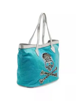 Philipp Plein Skull-patch Crystal-embellished Tote Bag