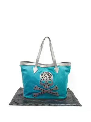 Philipp Plein Skull-patch Crystal-embellished Tote Bag