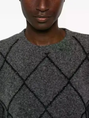 PENNYBLACK Argyle Sequin-embellished Sweater