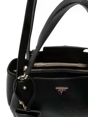 Guess Logo-plaque Pebbled Tote Bag