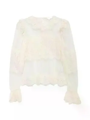PAPER LACE Lace-panelled Blouse - Neutrals