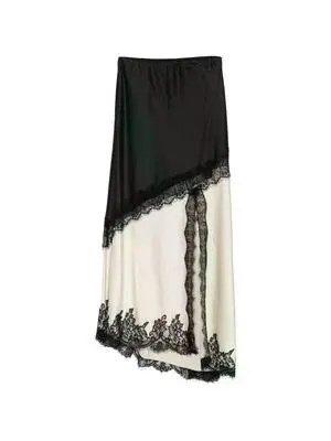 PAPER LACE Lace-trim Panelled Skirt