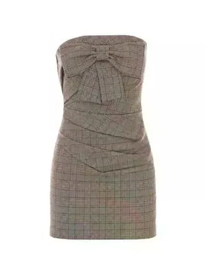 ANIYE BY Cleo Bow-detail Checked Dress