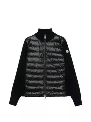 Moncler Quilted-panel Zip-up Puffer Jacket - Black