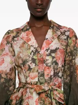 PAPER LACE Sara Floral-print Belted Mini Dress