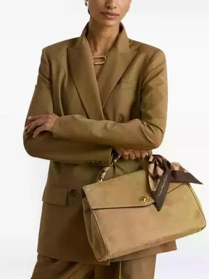 Ralph Lauren Small Farrah Suede Tote Bag