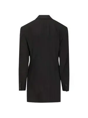 Saint Laurent Single-breasted Jacket In Chalk-stripe Wool Mélange