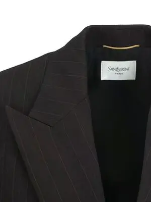 Saint Laurent Single-breasted Jacket In Chalk-stripe Wool Mélange