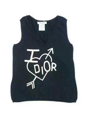 Dior 2005 Heart Arrow V-neck Tank Top - Blue