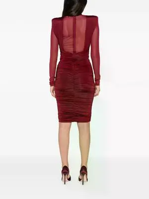BABYLONE PARIS Belted Ruched Mini Dress