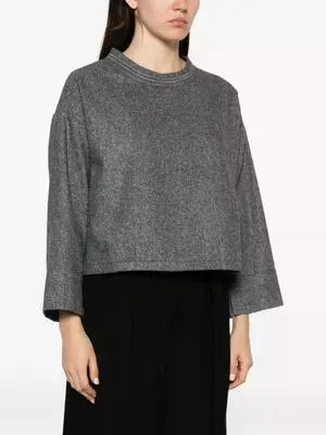 Antonelli Firenze Bead-embellished Melange-effect Sweater