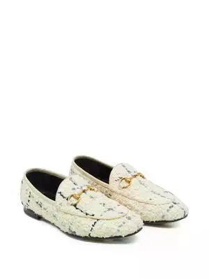 Gucci Jordaan Horsebit Tweed Loafers - Neutrals