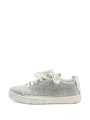 Moschino Crystal-embellished Lace-up Sneakers