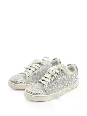 Moschino Crystal-embellished Lace-up Sneakers