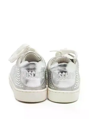 Moschino Crystal-embellished Lace-up Sneakers