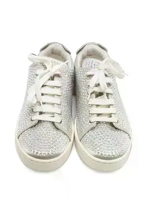 Moschino Crystal-embellished Lace-up Sneakers