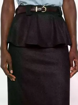 N°21 Peplum Belted Midi Skirt