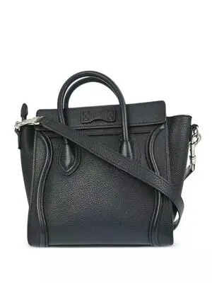 Celine Nano Luggage Leather Tote Bag - Black