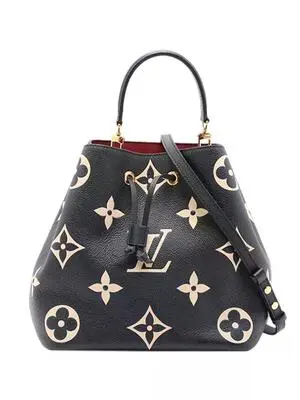LOUIS VUITTON 2021 Monogram Giant Bicolor Empreinte Neonoe Mm Bucket Bag - Black