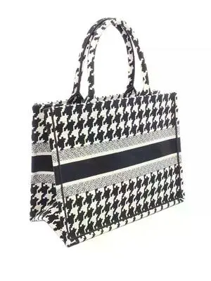 Dior 2000-2026 Medium Macro Houndstooth Book Tote Bag