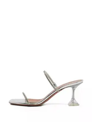 Amina Muaddi Gilda Crystal-embellished Sandals - Silver