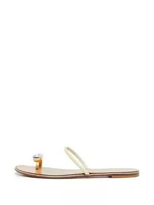 Casadei Crystal Toe-loop Flat Sandals