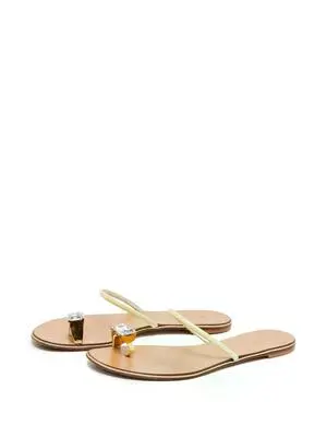 Casadei Crystal Toe-loop Flat Sandals