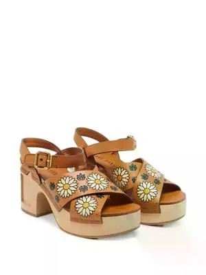 Miu Miu Floral-print Platform Sandals