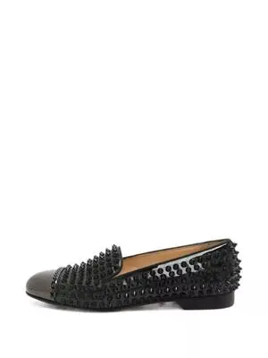 CHRISTIAN LOUBOUTIN Glitz Spiked Cap Toe Smoking Slippers