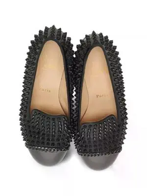 CHRISTIAN LOUBOUTIN Glitz Spiked Cap Toe Smoking Slippers