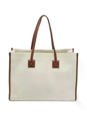 Burberry Freya Horseferry Canvas Tote Bag - Neutrals