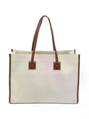 Burberry Freya Horseferry Canvas Tote Bag - Neutrals